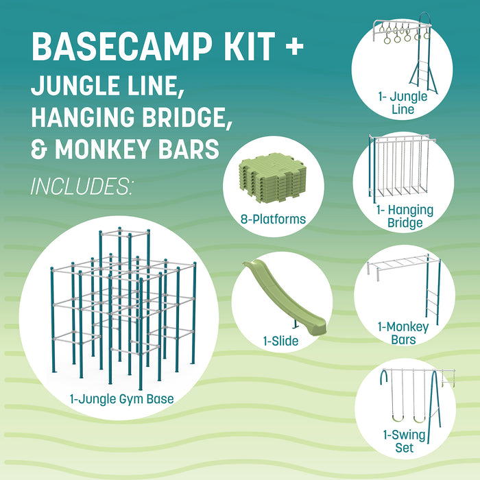 ActivPlay Base Camp Playground + Hanging Bridge, Jungle Line, Monkey B